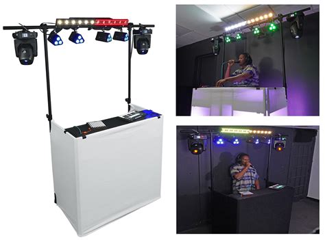 Rockville Rockbooth Truss Dj Booth With Facade 2 Tier Tables Truss