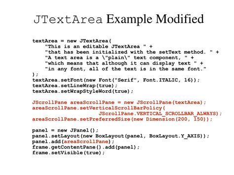 Ppt Efficient Text Component Implementation With Jtextcomponent And Jtextarea Powerpoint