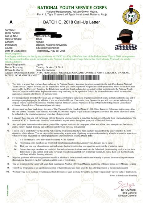 How To Print NYSC Call Up Letter Online For 2020 Batches Nyscinfo