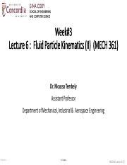 Fluid Particle Kinematics Analysis Kinematic Properties Course Hero