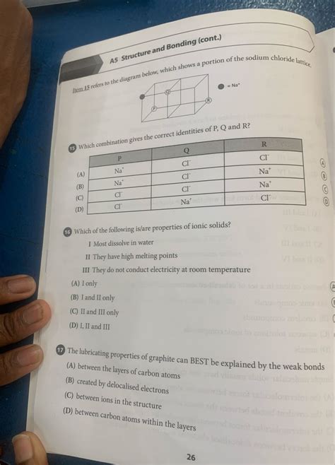 A5 Structure And Bonding Cont Tem 15 Refers To The Diagram Below