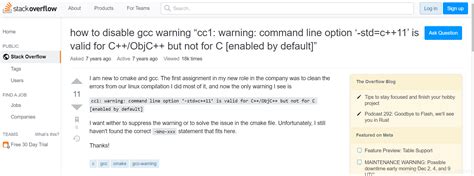 报错command Line Option ‘ Stdc11‘ Is Valid For Cobjc But Not For C