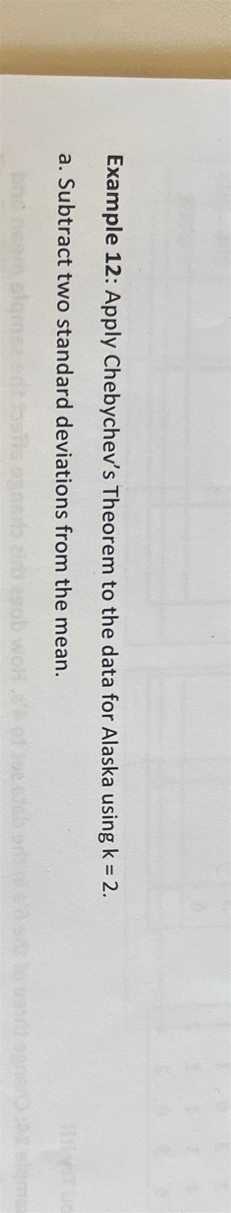 Solved Example 12 Apply Chebychevs Theorem To The Data For