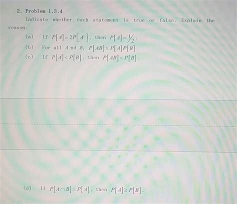 solved 2 problem 1 3 4 indicate whether each statement is