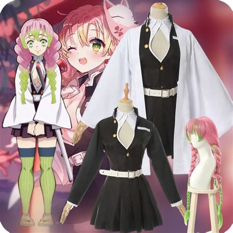 Demon Slayer Mitsuri Kanroji Anime Cosplay Costume For Women Halloween