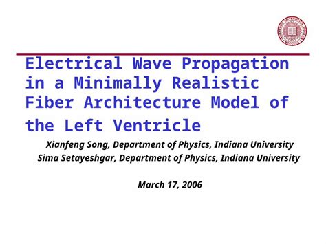 Ppt Electrical Wave Propagation In A Minimally Realistic Fiber Architecture Model Of The Left