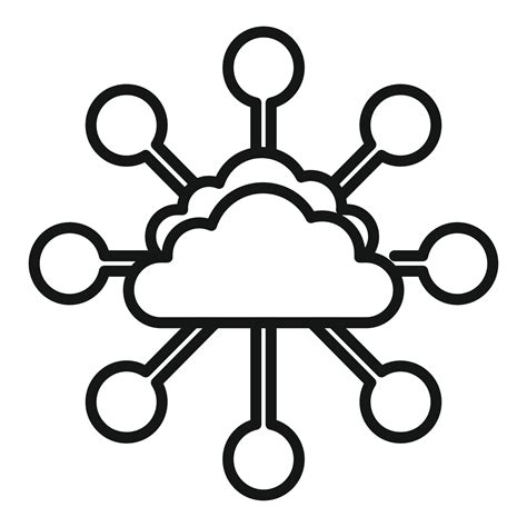 Blockchain Cloud Icon Outline Vector Block Chain 21503113 Vector Art At Vecteezy