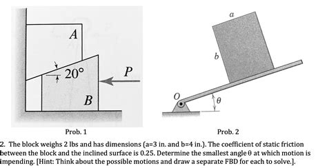 Solved Prob 1 Prob 2 2 The Block Weighs 2lbs And Has