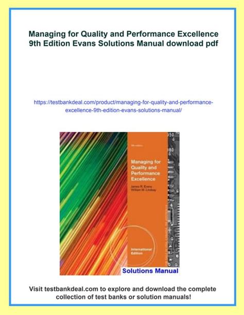 Managing For Quality And Performance Excellence 9th Edition Evans Solutions Manual Pdf