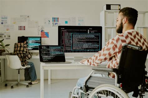 Man Typing On Keyboard While Coding Stock Image Image Of Line
