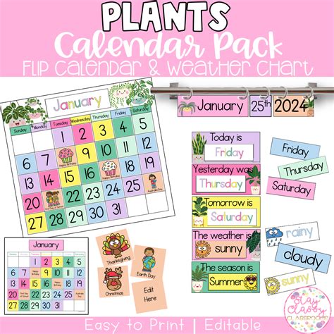 Classroom Calendar Template 2024 2025 Printable School Calendar