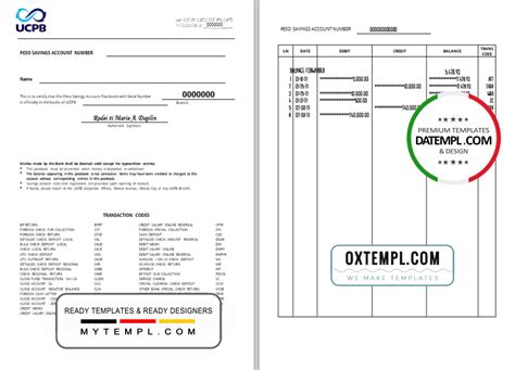 Editable Template Philippines The United Coconut Planters Bank Ucpb