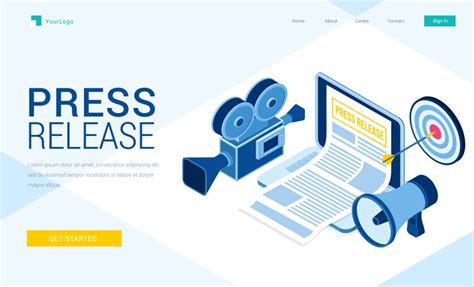 Printing Polygraphy Industry Isometric Landing Vector Image