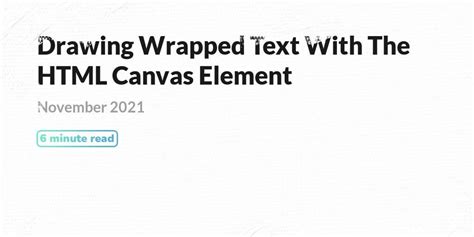 Drawing Wrapped Text With The Element Rwebdev
