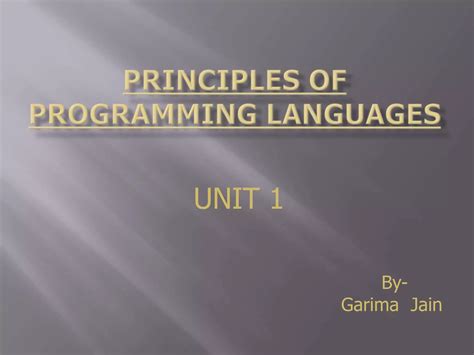Unit1 Principle Of Programming Language Pptx