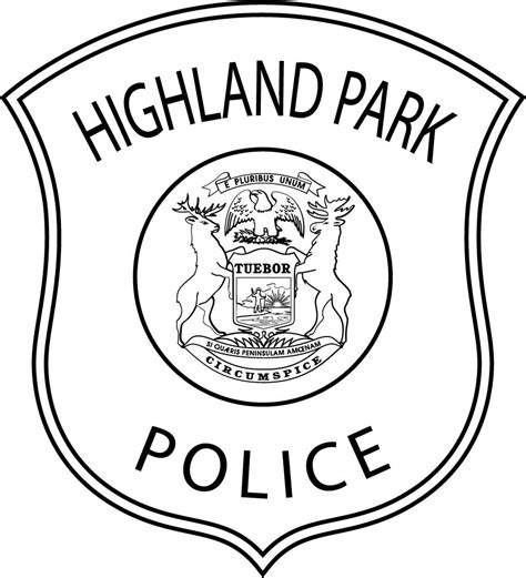 Artstation Highland Park Police Patch Vector File Black White Vector Outline Or Line Art File