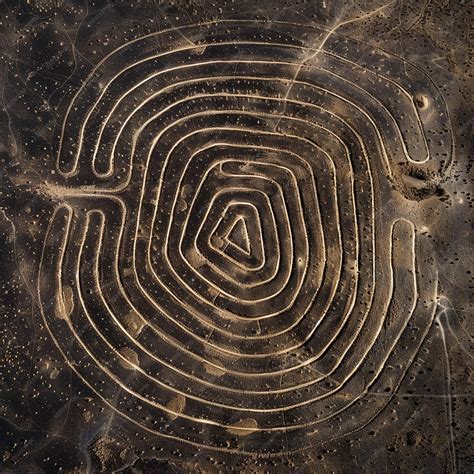 Premium Photo Mysterious Nazca Lines Aerial View Of Circular Maze In