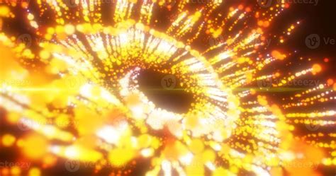 Abstract Flying In A Spiral In A Whirlwind Exploding Yellow Bright Luminous Magical Energy