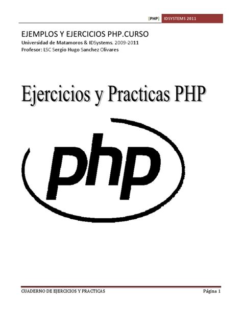 cuaderno de ejercicios y practicas php descargar gratis pdf php
