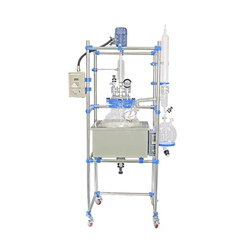 Explosion Proof Glass Jacketed Bubble Column Reactor Top Glass Reactor Rotary Evaporator And