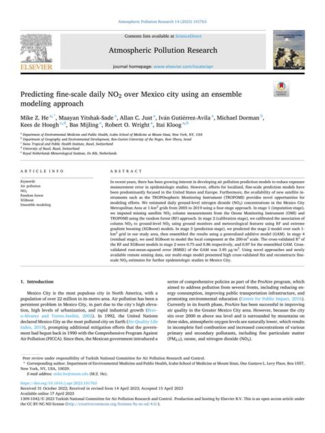 pdf predicting fine scale daily no2 over mexico city using an