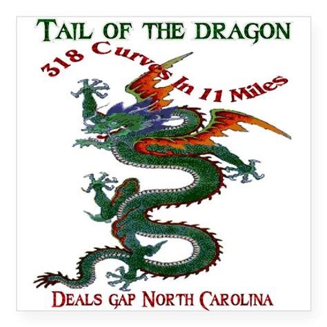Tail Of The Dragon 318 Curves In 11 Miles Sticker Rectangle Tail Of