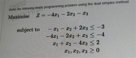 Solve The Following Linear Programming Problem Using