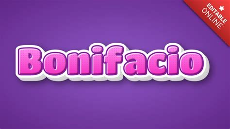 Bonifacio Soft Pink 3d Text Effect Generator
