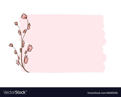 Aesthetic Boho Floral Frame Cute Pastel Border Vector Image
