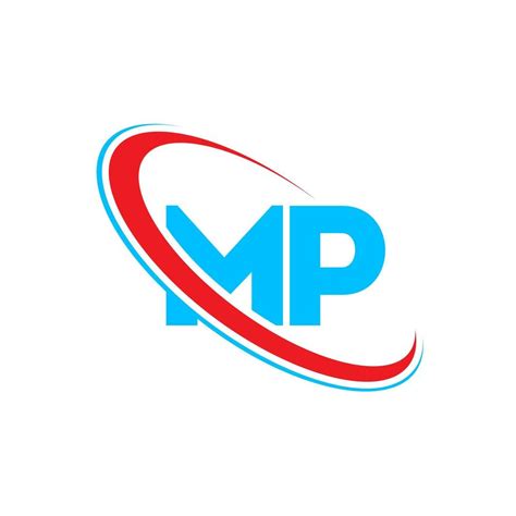 MP Logo MP Design Blue And Red MP Letter MP Letter Logo Design