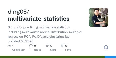 Github Ding05multivariatestatistics Scripts For Practicing
