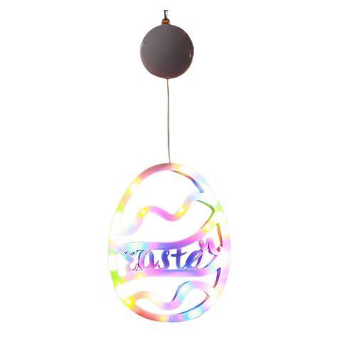 Wmgha Easter Window Lights For Decorations Suction Cup Bunny Eggs Led String Lights Easter Day