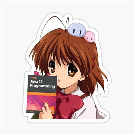 Cute Anime Girl Learn Java 12 Programming Book Sticker By Mythical Design Redbubble