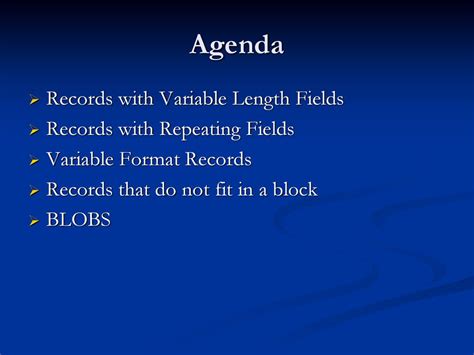 variable length data and records ppt download