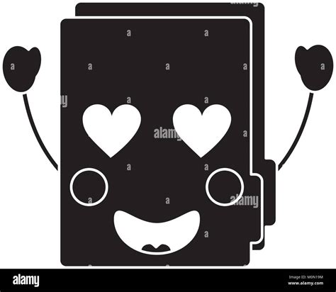 Folder Document Kawaii Cute Cartoon Stock Vector Image And Art Alamy
