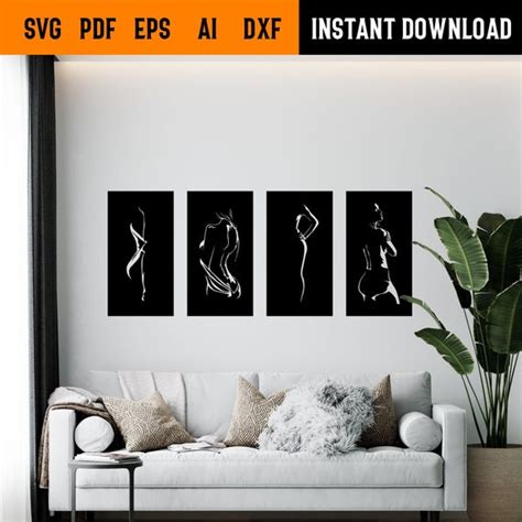 Sexy Woman Wall Art Bundel Dxf File Laser Cut File Bundle Etsy