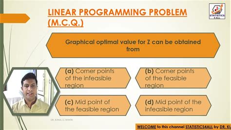Lpp Linear Programming Problem Mcq Part 2 By Dr Kunal Khatri Lpp Statistics4all Linear Youtube