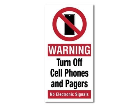 Warning Turn Off Cell Phones 3 X 6 SysTech Displays