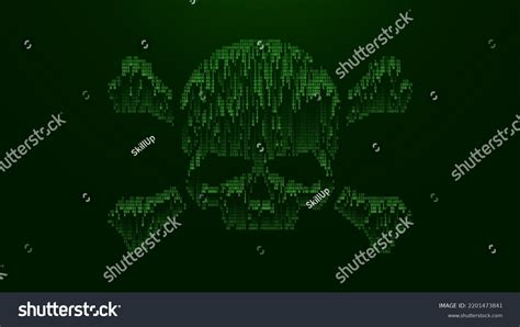 Skull Crossed Bones Ascii Art Falling Stock Vector Royalty Free