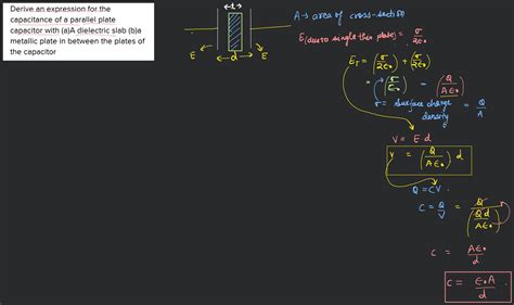 Derive An Expression For The Capacitance Of A Parallel Plate Capacitor Wi