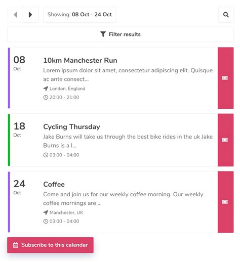 Event Calendar App And Widget
