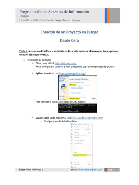 Guia 01 Estructura De Un Proyecto En Django Descargar Gratis Pdf