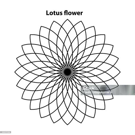 신성한 기하학 연꽃입니다 벡터 디자인 요소 이 종교 철학 및 영성의 상징입니다 복잡한 삽화와 함께 기하학적 신비로운 만다라의