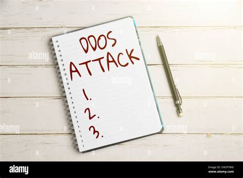 Writing Displaying Text Ddos Attack Concept Meaning Disturbed Access