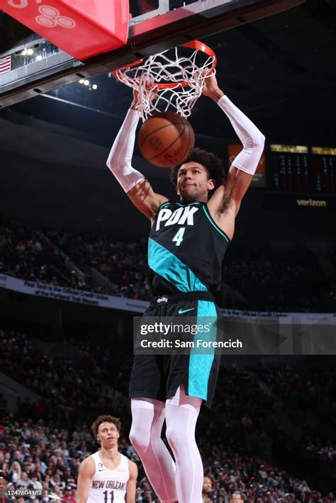 Matisse Thybulle Of The Portland Trail Blazers Dunks The Ball During