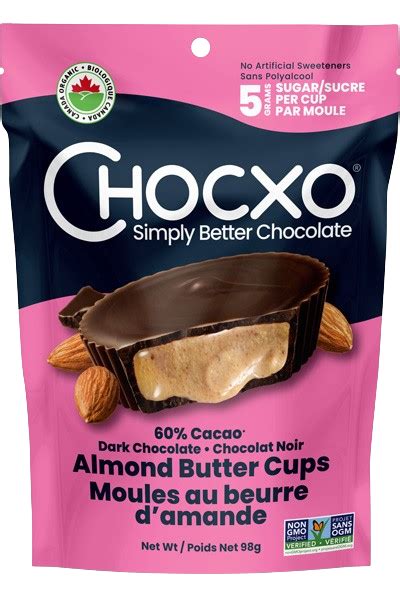Chocxo Organic Dark Chocolate Cups 6 X 98g