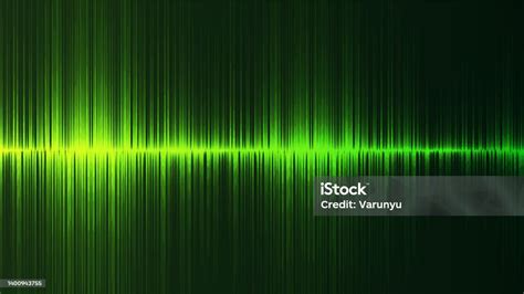 녹색 울트라 소닉 사운드 웨이브 배경 기술 및 지진 웨이브 다이어그램 개념 음악 스튜디오 및 과학을위한 디자인 벡터 일러스트레이션 파도 패턴에 대한 스톡 벡터 아트 및 기타