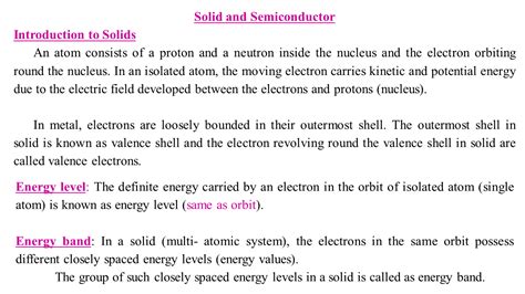 Solid And Semiconductor Simplified Note