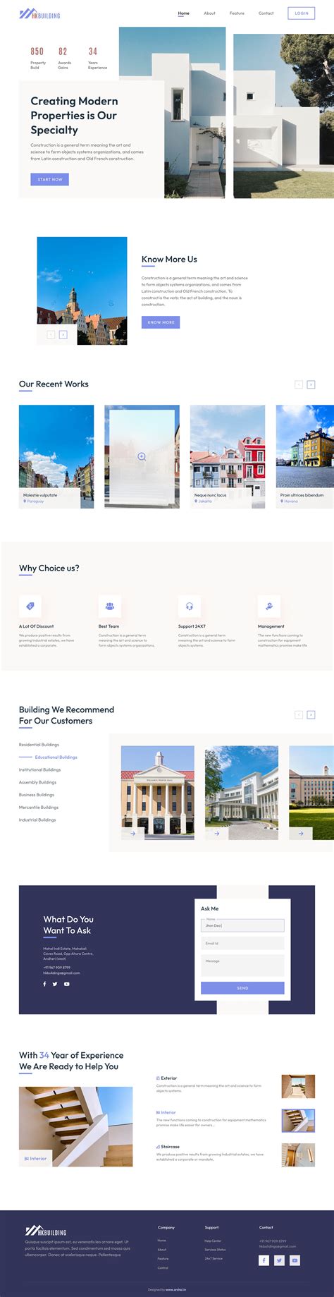 Construction Landing Ui Design On Behance
