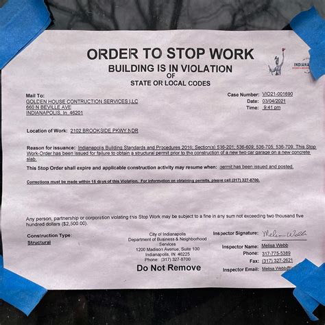 Indiana Permit Violations For Golden House Construction Golden House